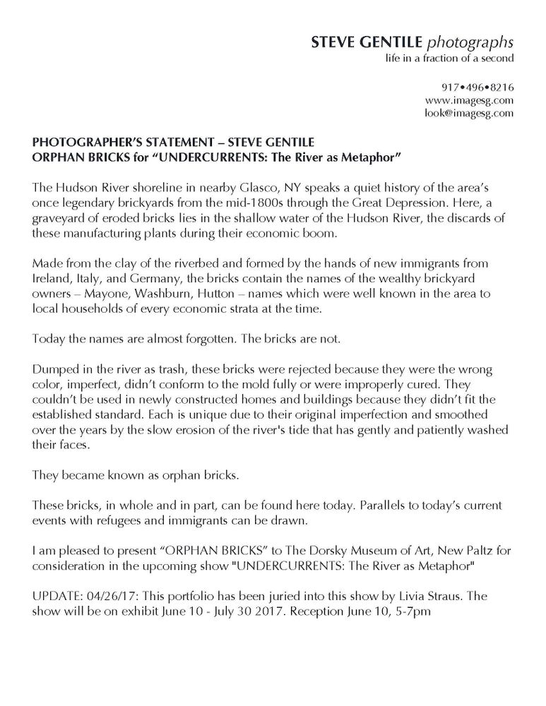 Steven Parisi - Gentile - Dorsky Museum, UNDERCURRENTS "Orphan Bricks ...